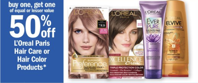Meijer: Buy 1 Get 1 50% off deals on L'Oreal Hair Products