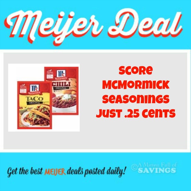 Meijer Deal: FREE McCormick Taco and Chili Seasonings