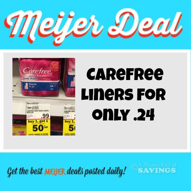 Meijer: Grab Carefree Liners for only .24