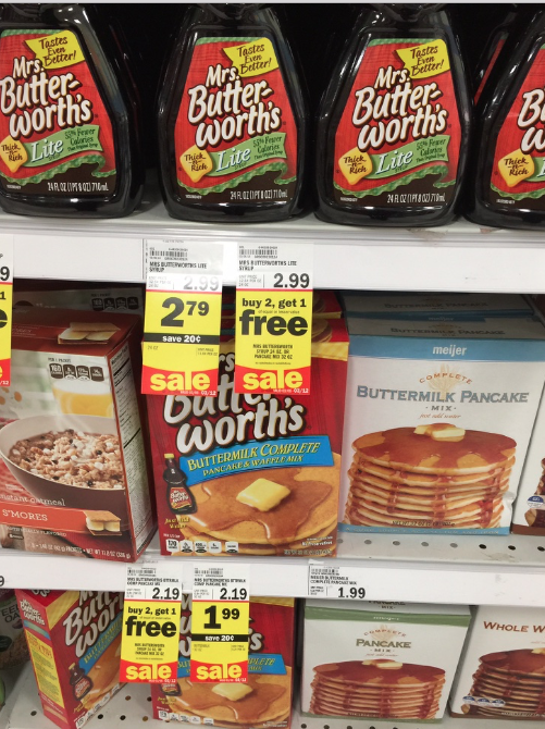 Meijer: Mrs. Butterworth's Syrup Buy 2, Get 1 FREE Deals