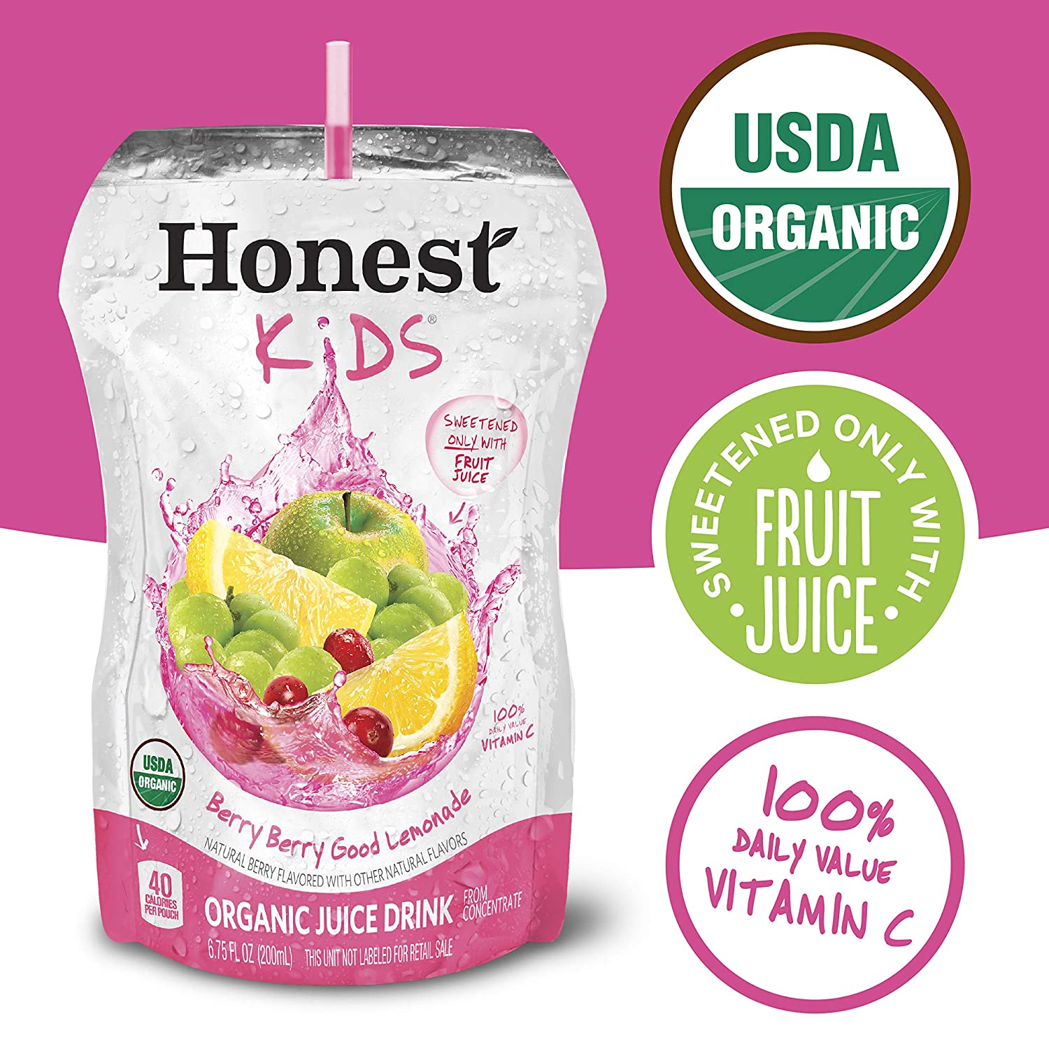 Amazon Deal: HONEST Kids Organic Berry Berry Good Lemonade Juice Drinks