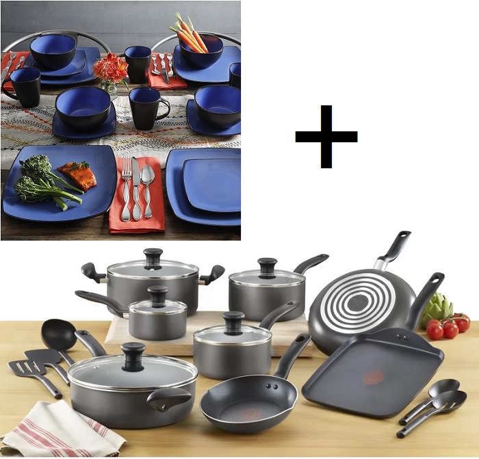 Amazon Deal: T-fal Cookware Set + Gibson Dinnerware Bundle