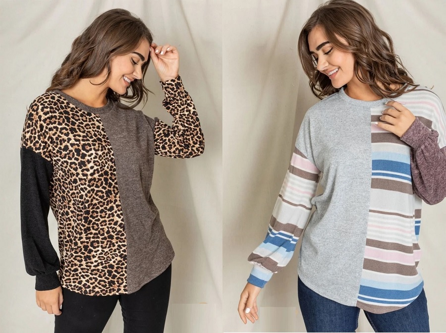 Jane: Solid Stripe Balloon Tops $16.99 Shipped!