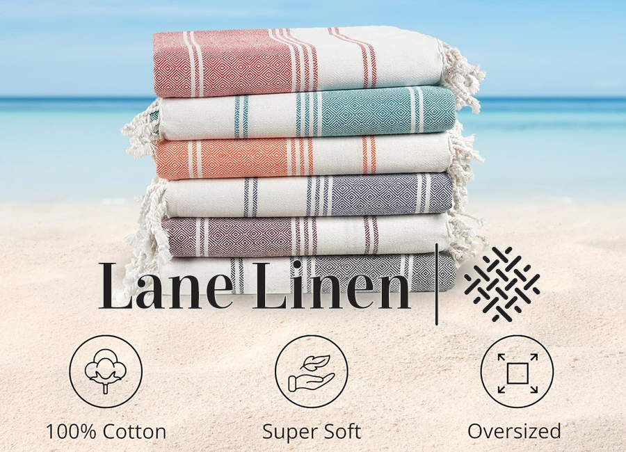 Amazon: Lane Linen Turkish Beach Towels