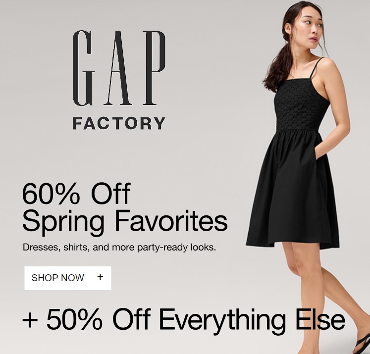 Gap Factory: Up to 60% off + 50% off Everything Else!